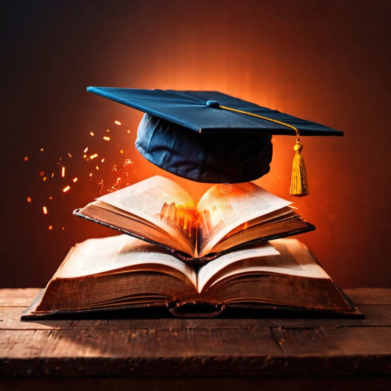 Academic Learning Concept Digital Collage Illustration with Graduate ...