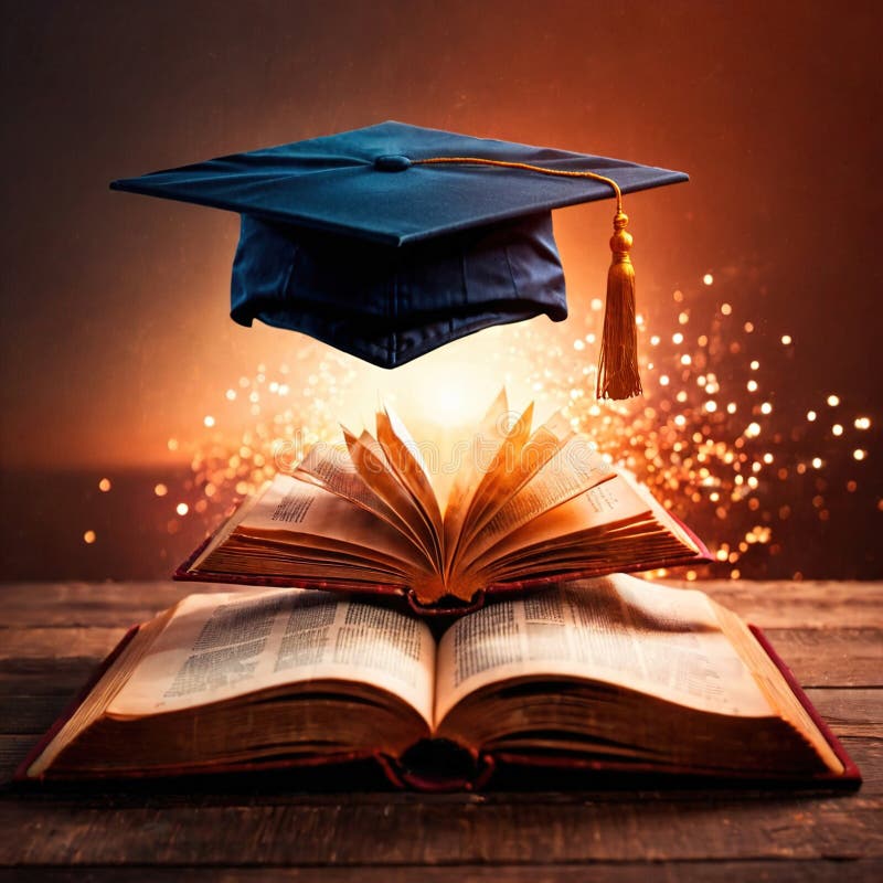 Academic Learning Concept Digital Collage Illustration with Graduate ...