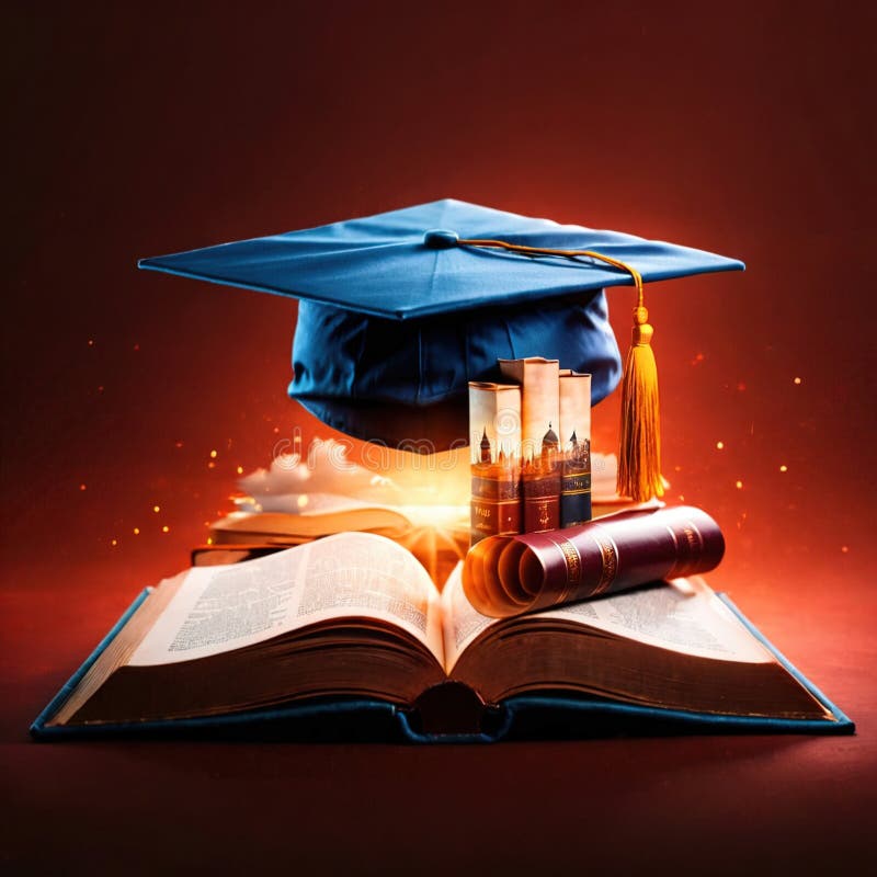 Academic Learning Concept Digital Collage Illustration with Graduate ...