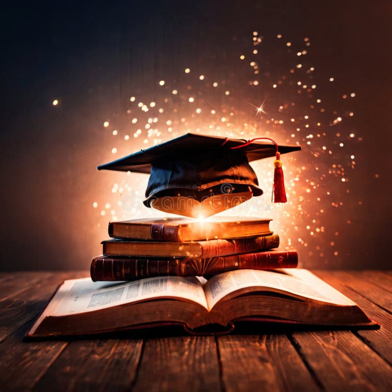 Academic Learning Concept Digital Collage Illustration with Graduate ...