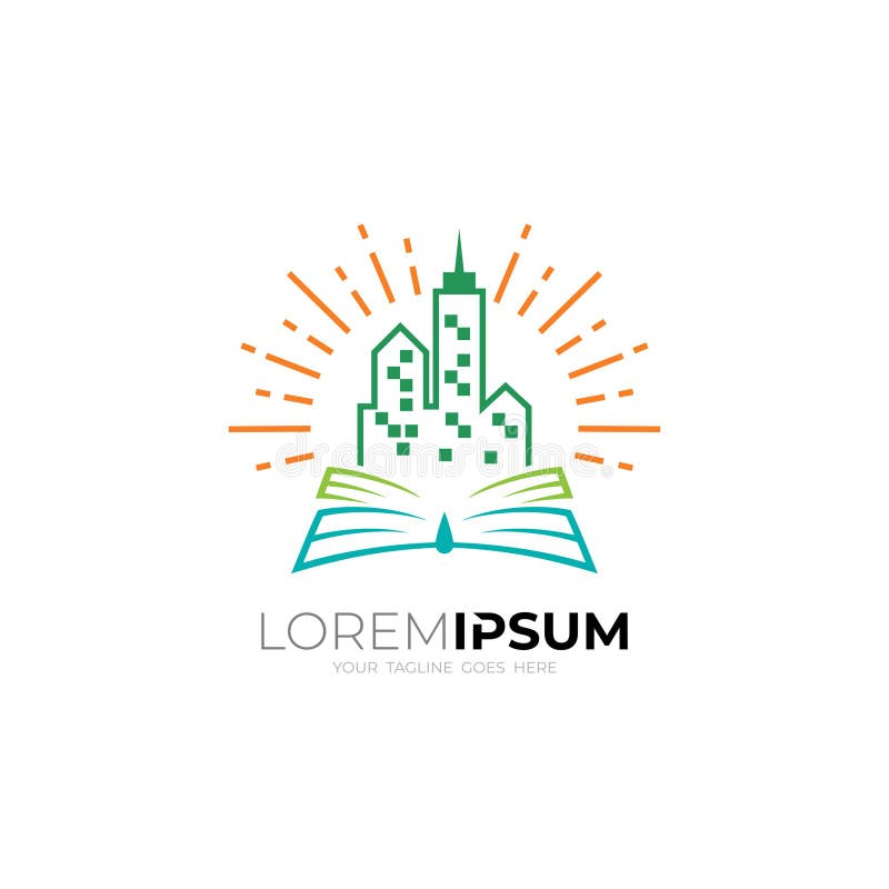 Academic Logo with Book Design Combination, Line Style, University ...
