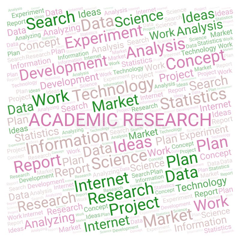 Academic Research Word Cloud Stock Illustration - Illustration of card ...