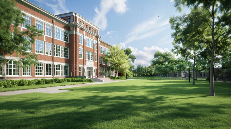 Majestic Red Brick Academic Building Exterior: a Stunning Architectural ...