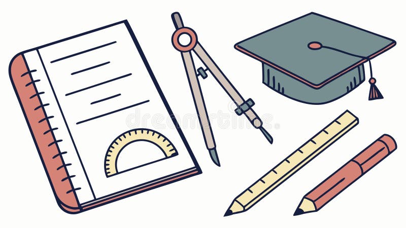 Academic Success and Graduation with Study Tools, Vector Design ...