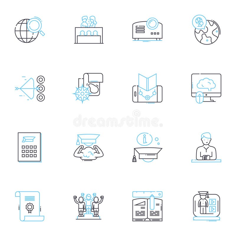 Academics Linear Icons Set. Learning, Education, Scholarship, Studying ...