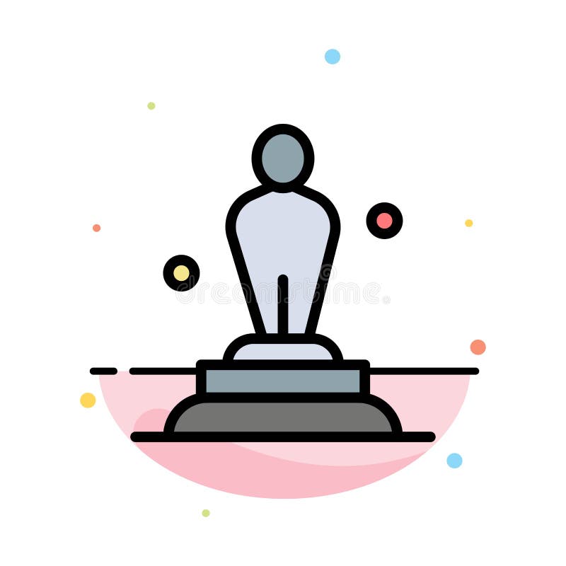 Academy, Award, Oscar, Statue, Trophy Abstract Flat Color Icon Template ...