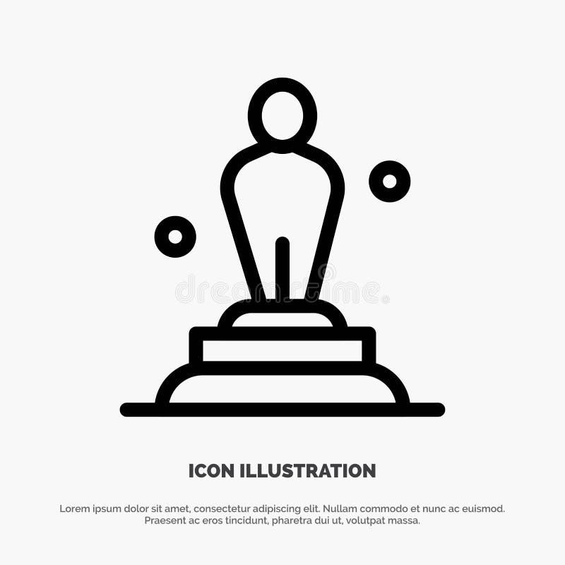 Academy, Award, Oscar, Statue, Trophy Line Icon Vector Stock Vector ...