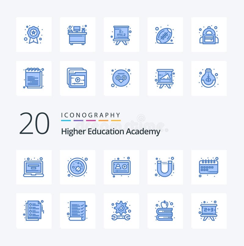 20 Academy Blue Color Icon Pack Like Schedule Education Account Study ...