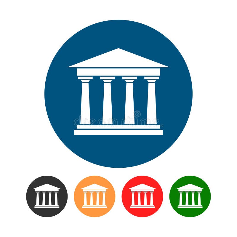 Academy Building Symbol Square Icon Set Design Stock Vector ...