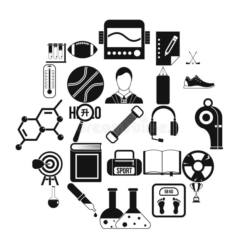 Academy Icons Set, Simple Style Stock Vector - Illustration of ...