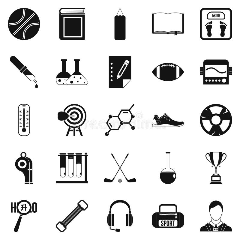 Academy Icons Set, Simple Style Stock Vector - Illustration of ...
