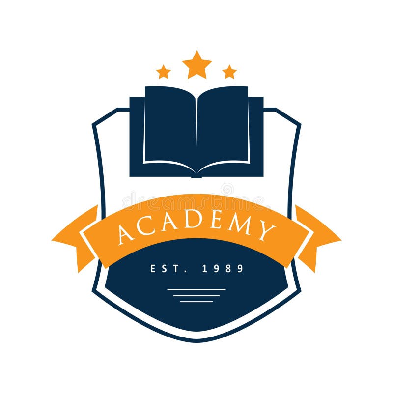 Academy Logo Colorful Illustrations, Children, Graduation Hats, Stars ...