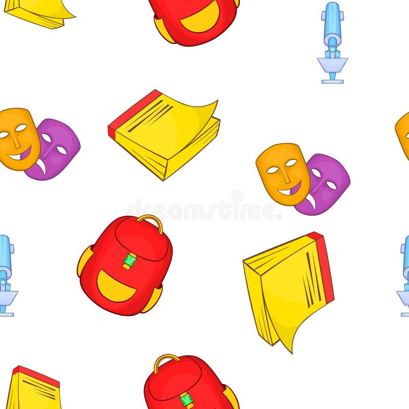 Academy Pattern, Cartoon Style Stock Illustration - Illustration of ...