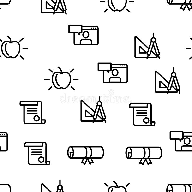 Academy Study Vector Seamless Pattern Stock Vector - Illustration of ...