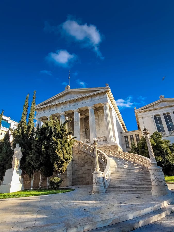 Academy and University of Athens Greece Stock Image - Image of marble ...