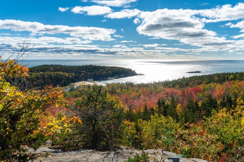 Acadia National Park Autumn Trees Changing Colors Stock Photo - Image ...
