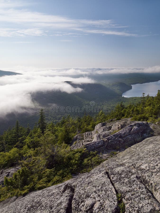 Acadia National Park Overview from a Summit Stock Photo - Image of ...