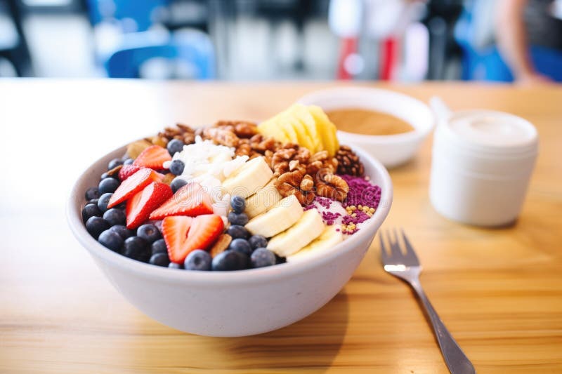 Acai Bowl with a Focus on the Texture, Close-up Shot Stock Image ...