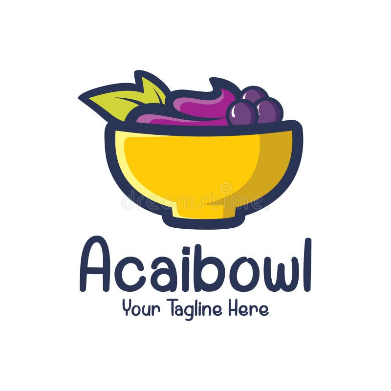 Acai Bowl Logo Design Template Stock Vector - Illustration of diet ...
