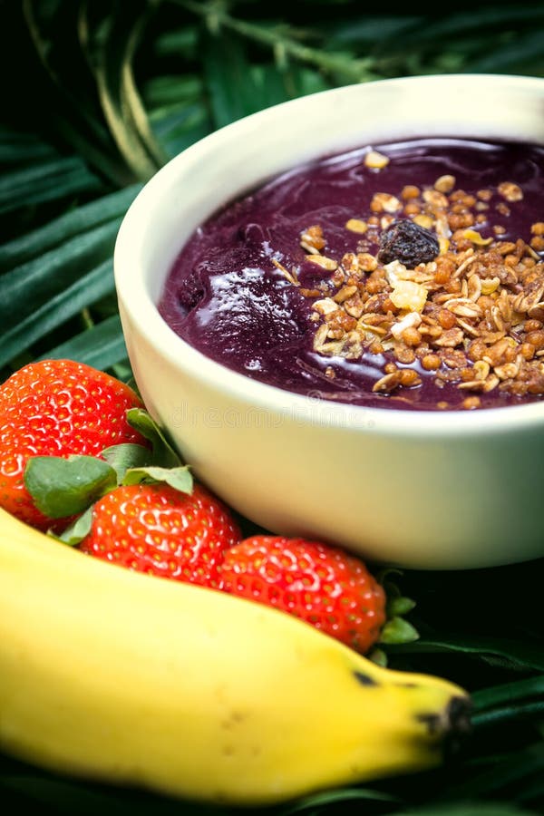 Brazilian Man Eating Bowl of Acai Stock Photo - Image of south, cuisine ...