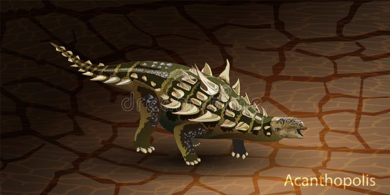 Acanthopolis Realistic Dinosaur. Vector Illustration of a Prehistoric ...