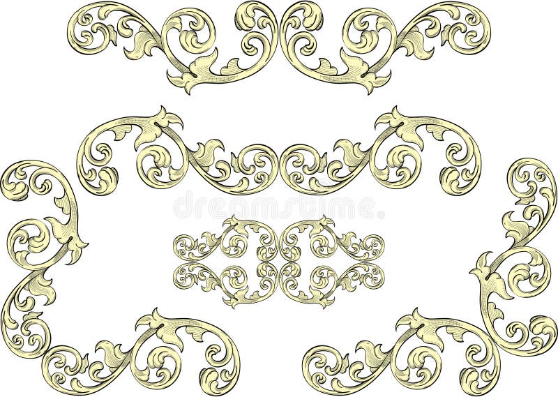 Acanthus leaf on border stock vector. Illustration of filigree - 19106186