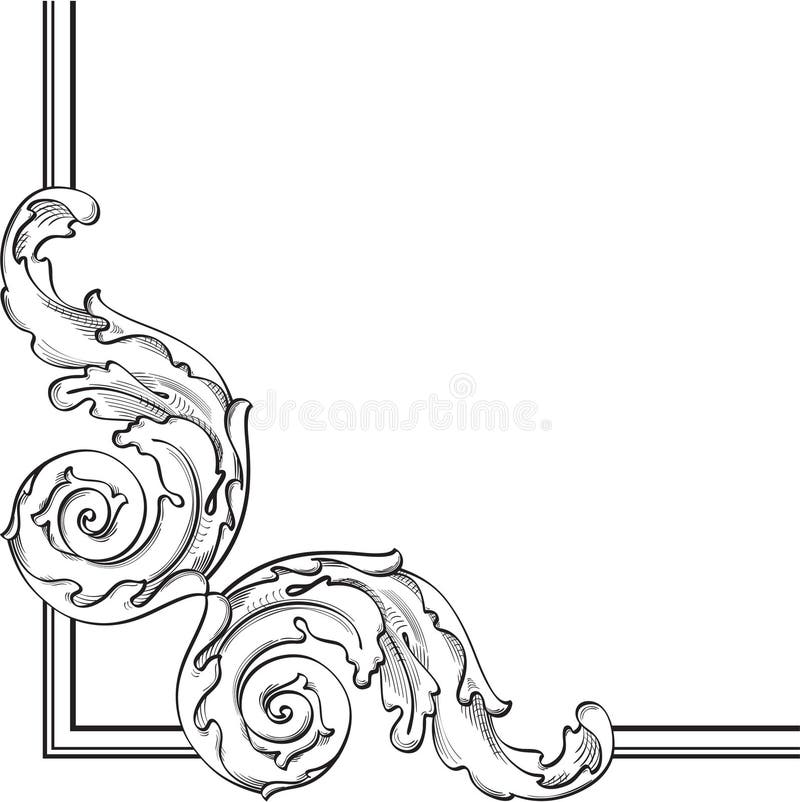 Acanthus leaf on border stock vector. Illustration of filigree - 19106186