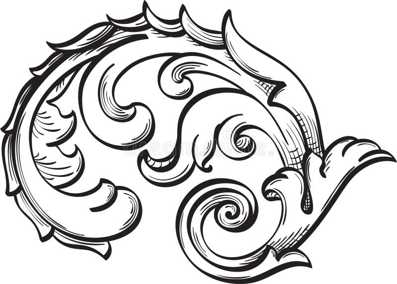 Acanthus scroll stock vector. Illustration of curl, elegance - 37519995