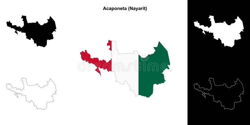 Acaponeta Outline Map Stock Illustrations – 1 Acaponeta Outline Map ...