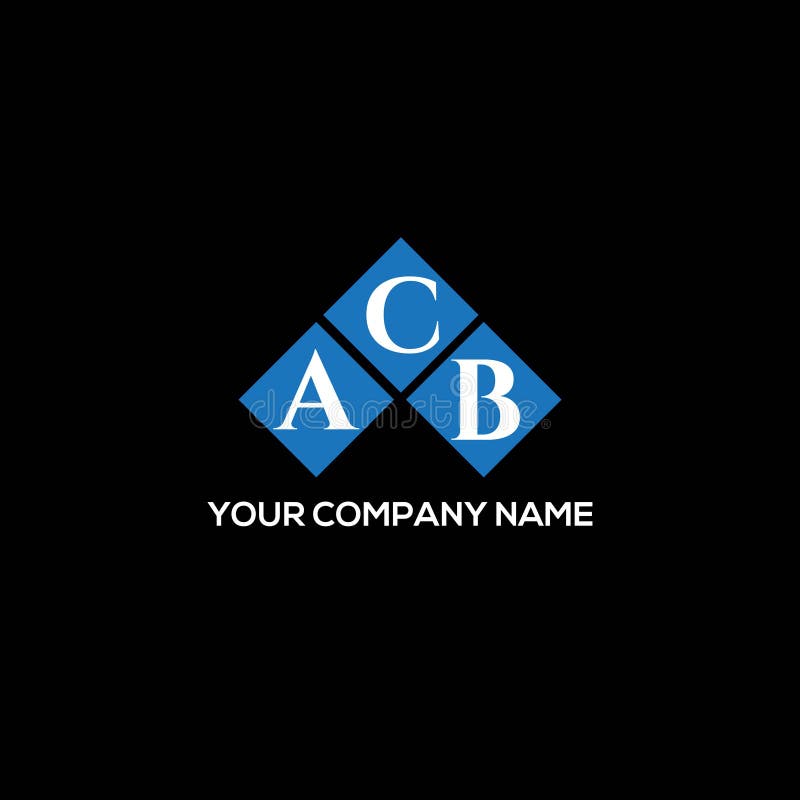 ACB Letter Logo Design on BLACK Background. ACB Creative Initials ...