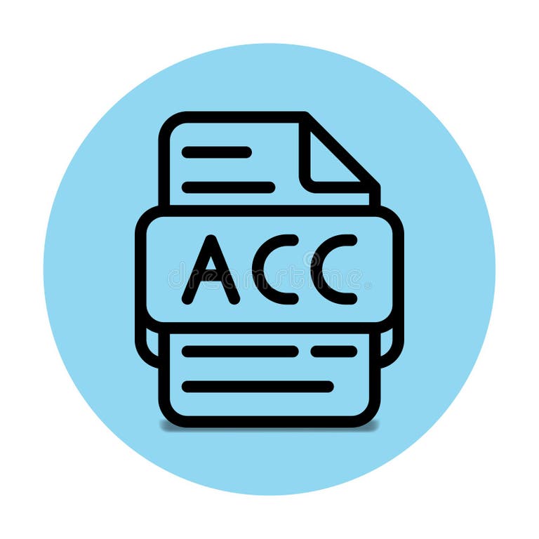 Acc File Type Icon. Files and Document Format Extension. with an ...