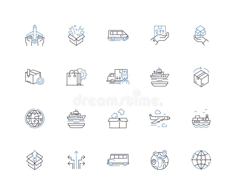 Accelerated Freight Line Icons Collection. Speed, Urgency, Express ...