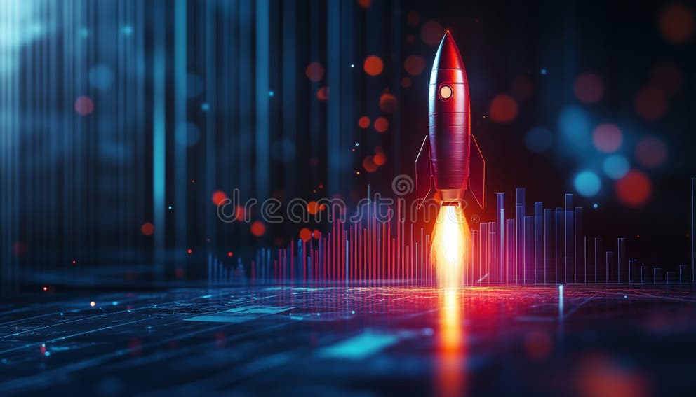 Accelerated Growth of Economic and Financial Indicators Stock Image ...