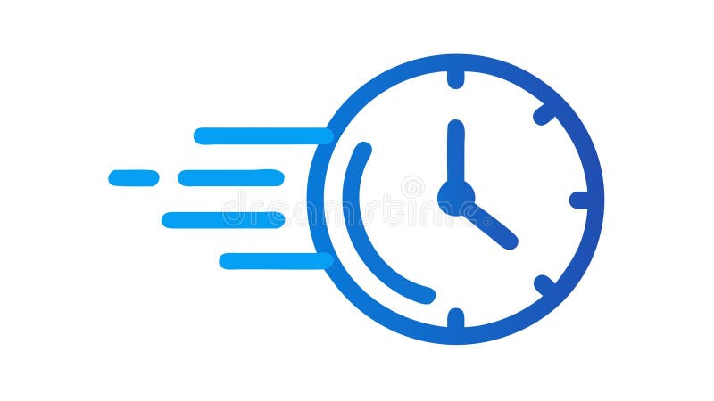 Accelerated Time Flow: Clock with Swift Arrow and Motion, Vector Design ...
