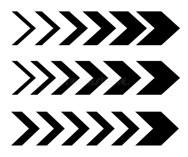 Acceleration Arrow Icons Set, Turn Sign, Speed Stock Vector ...