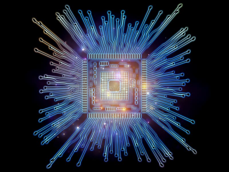 Acceleration of Digital Science Stock Illustration - Illustration of ...