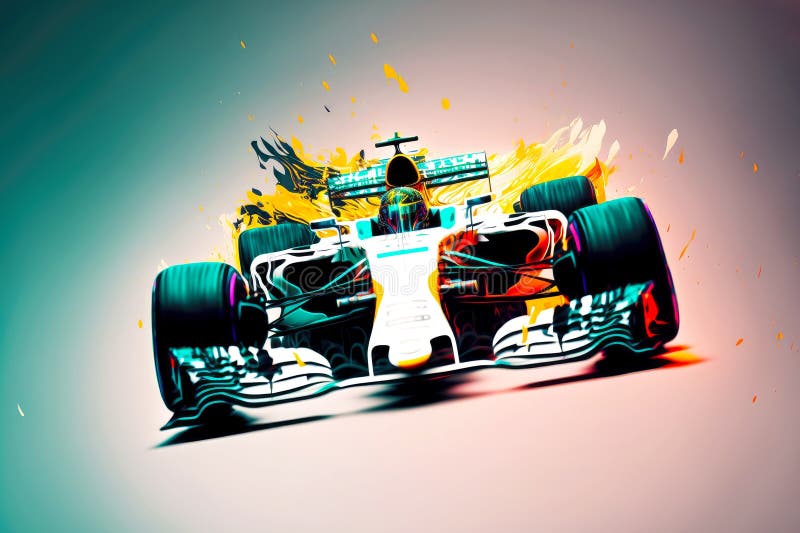 Acceleration Racing Car with Driver during Formula One Racing ...