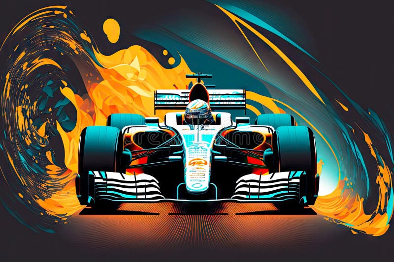 Acceleration Racing Car with Driver during Formula One Racing ...