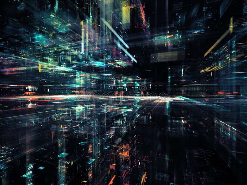 Futuristic Micro Chips City. Computer Science Information Technology ...