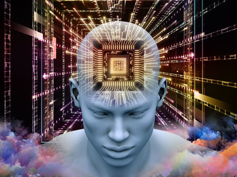 Brain processor stock illustration. Illustration of design - 24685522