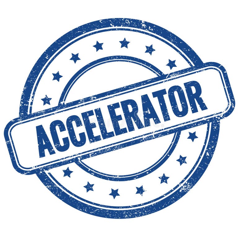 ACCELERATOR Text on Blue Grungy Round Rubber Stamp Stock Illustration ...