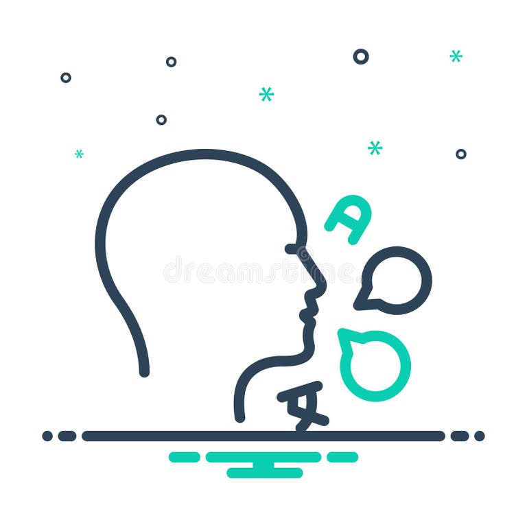 Mix Icon for Accent, Pronunciation and Talk Stock Illustration ...