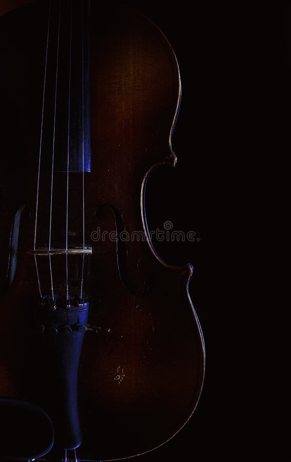 Violin in Dark stock image. Image of closeup, solo, detail - 105013103