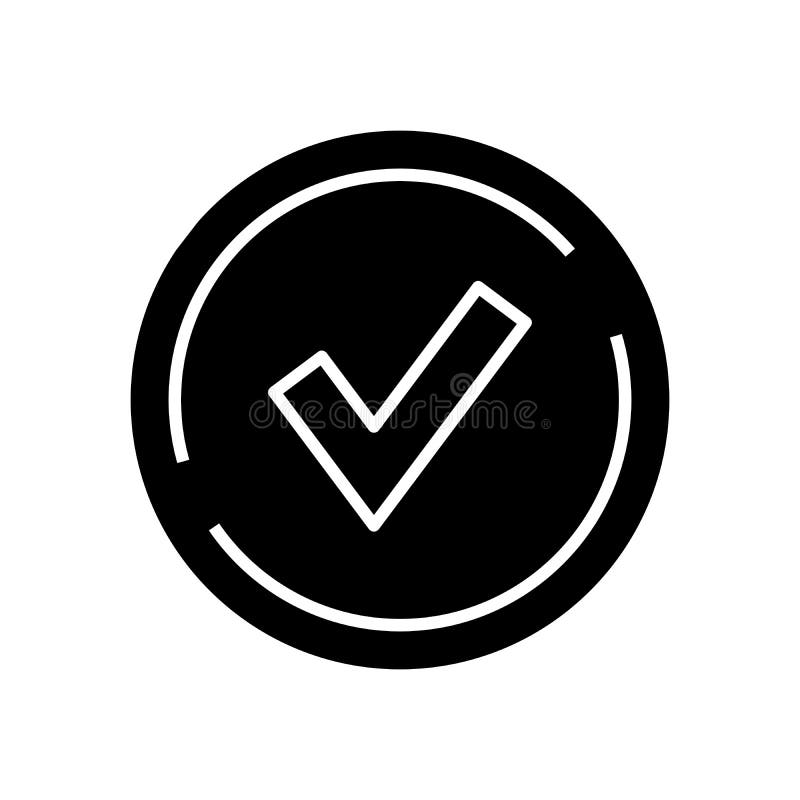 Accept Black Icon, Concept Illustration, Vector Flat Symbol, Glyph Sign ...