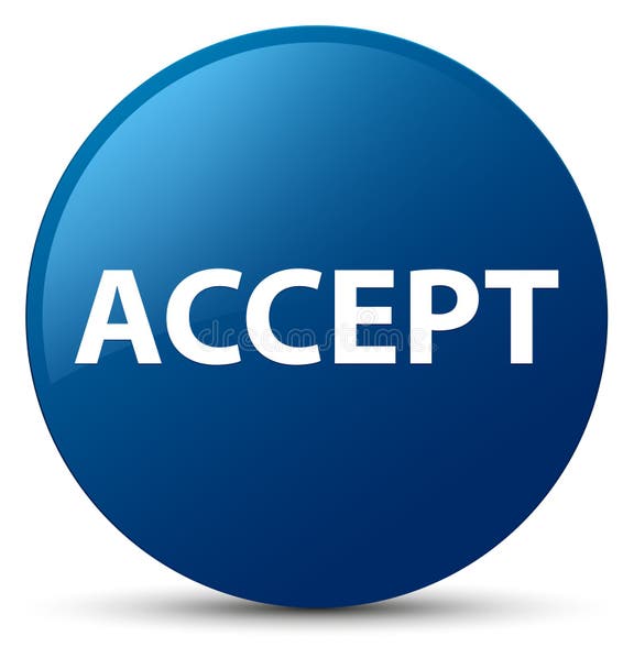 Accept blue round button stock illustration. Illustration of validate ...
