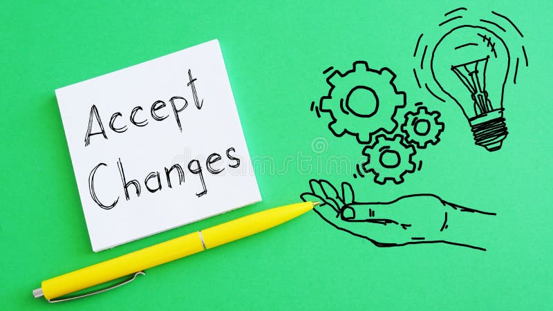 Accept Changes is Shown Using the Text Stock Photo - Image of comment ...