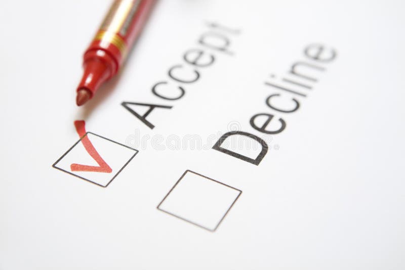 Accept chosen stock photo. Image of focus, decision, checklist - 6997612