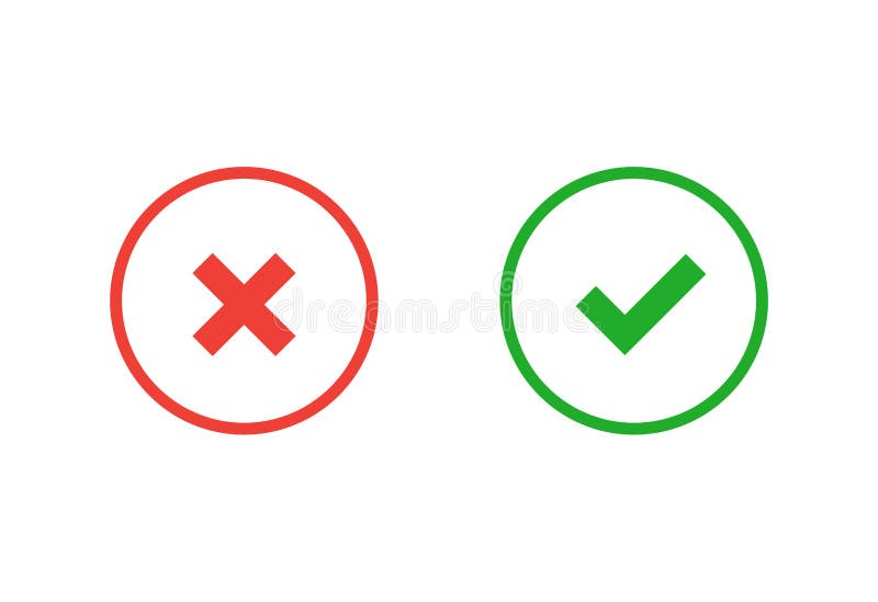 Accept and Decline Button. Simple, Flat Design. Vector Illustration ...