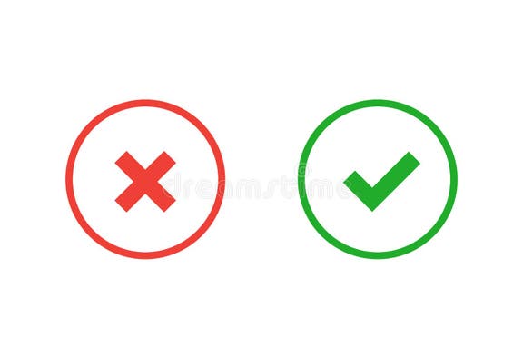 Accept and Decline Button. Simple, Flat Design. Vector Illustration ...