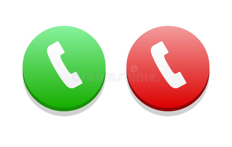 Accept and Decline Call Phone Icon. Answer and Reject Button Sign ...